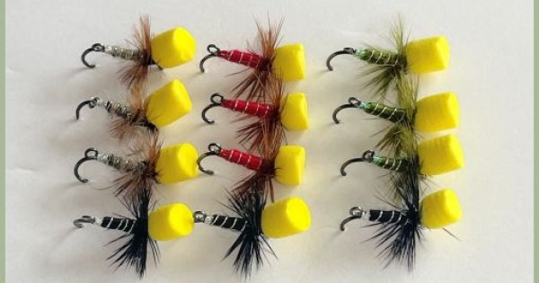 pack of dry trout flies, alder,caenis, & adams Troutflies Uk