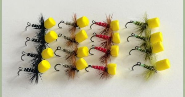 pack of dry trout flies, alder,caenis, & adams Troutflies Uk