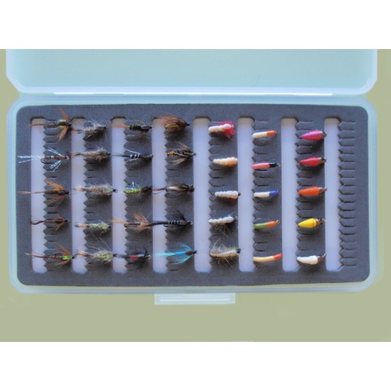 boxed fishing flies, slimeline magnetic box Troutflies UK
