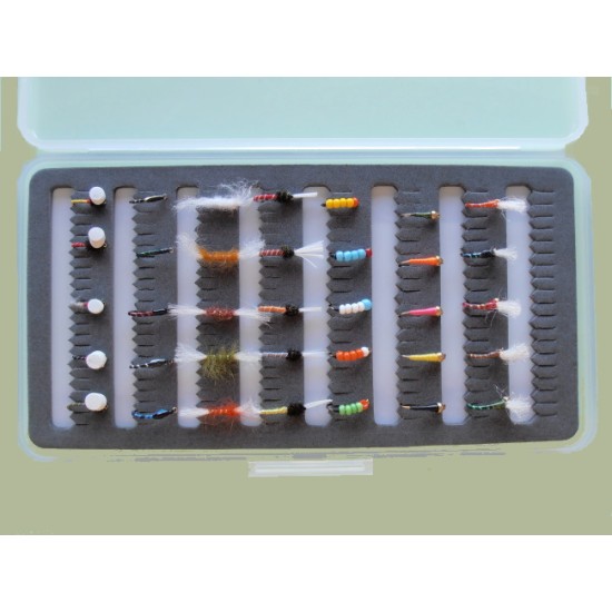 boxed fishing flies, slimeline magnetic box Troutflies UK
