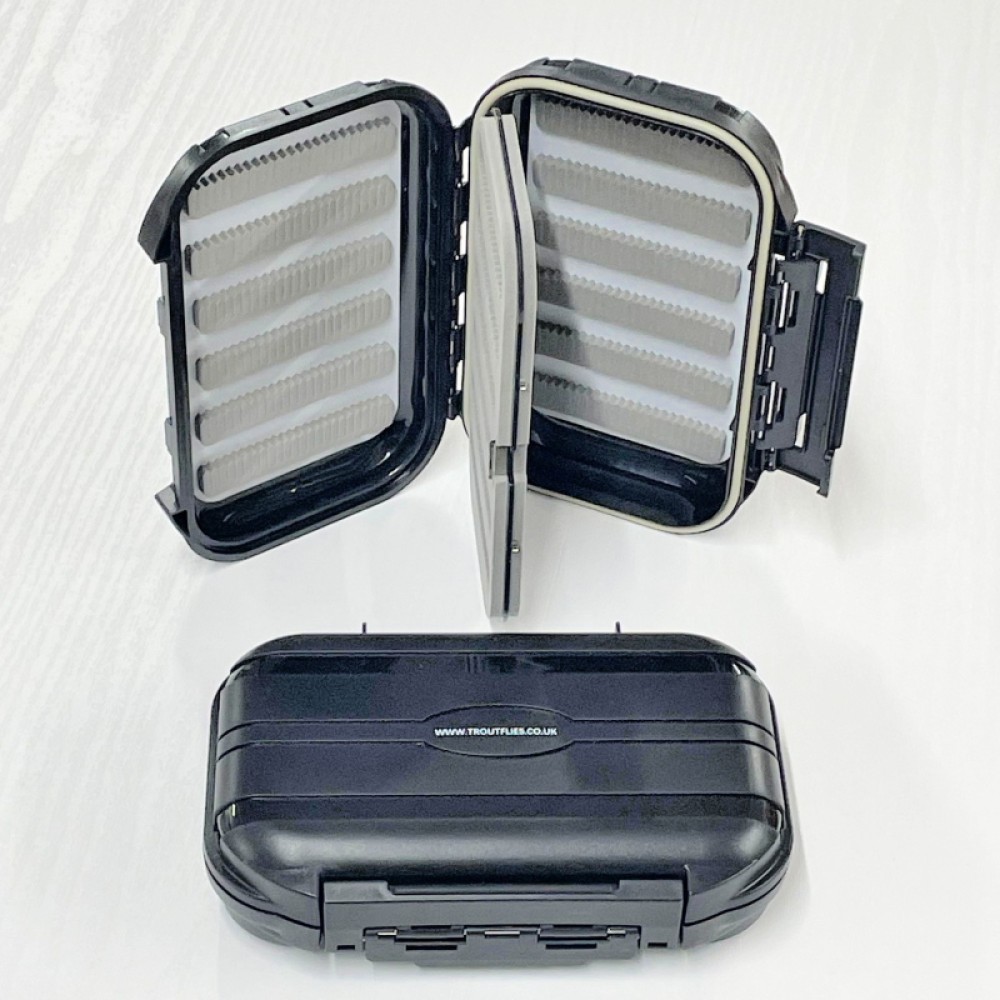 safe lock fishing fly box black - Troutflies UK
