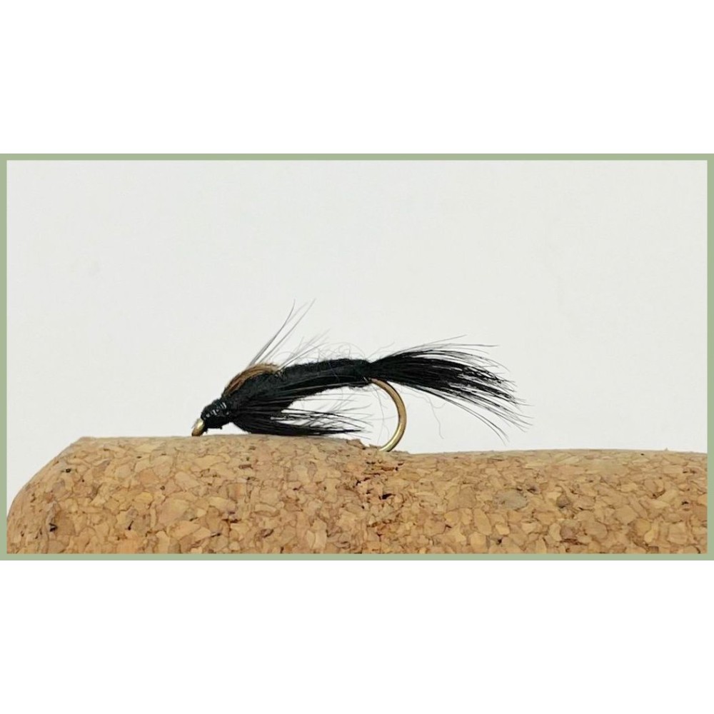 Black Gnat Nymph Trout Fly, black gnat fishing fly -Troutflies UK