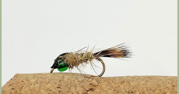 Green Hares ear nymph hothead river fly-Troutflies UK