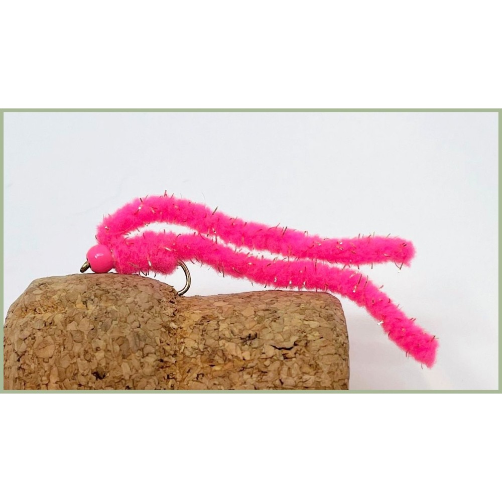 Hot Head Two Tail Mop Fly - Pink -Troutflies UK