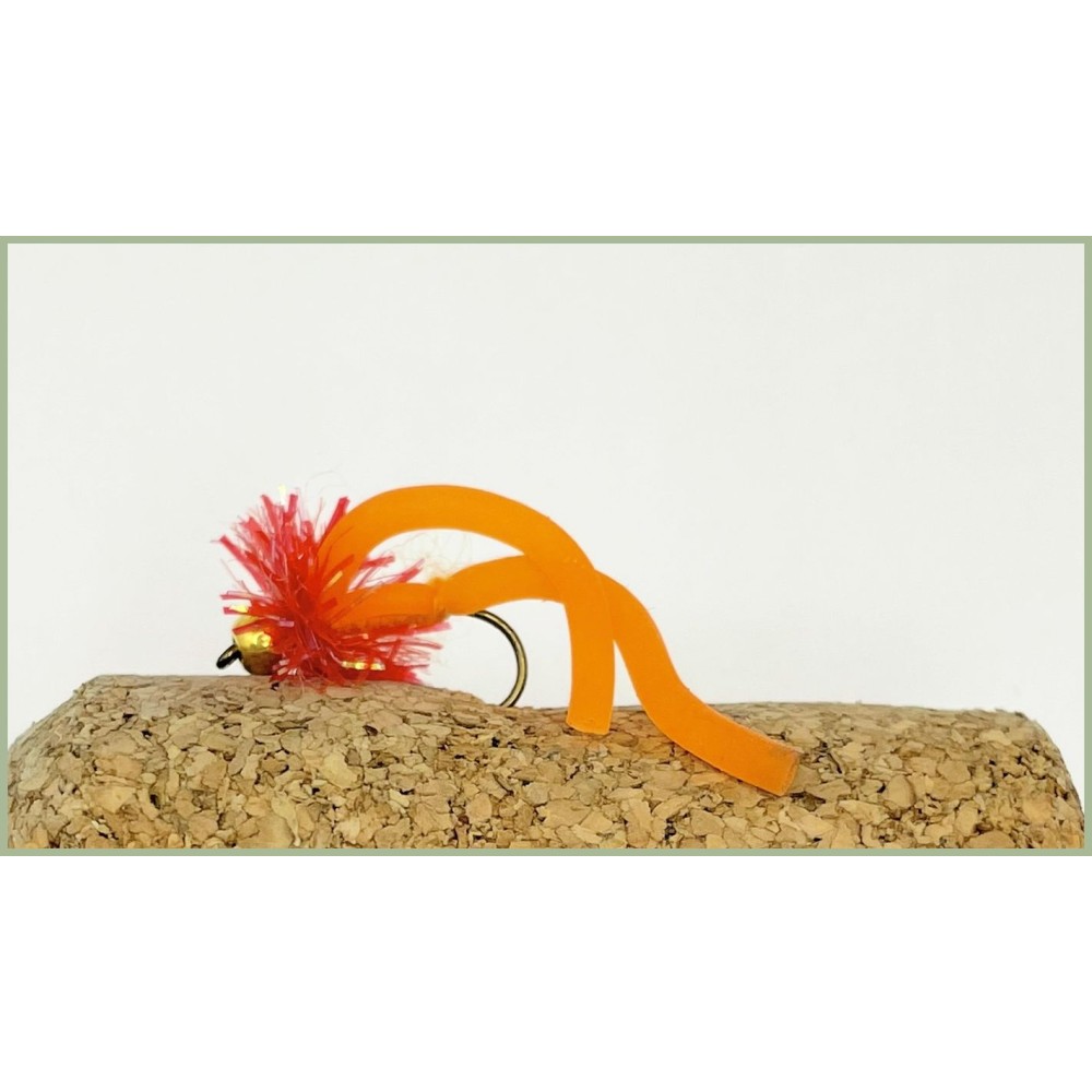 Orange worm trout fly squirmy fishing flies - Troutflies UK
