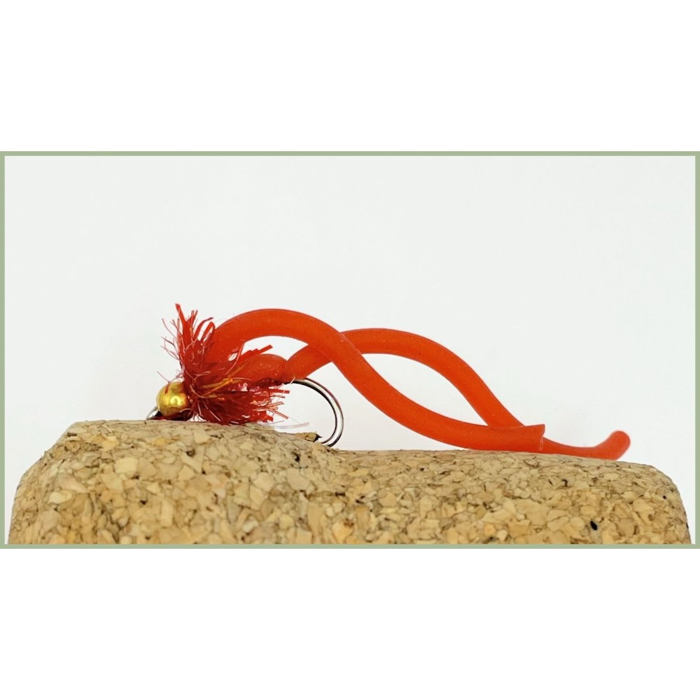 Red worm trout fly squirmy fishing flies - Troutflies UK