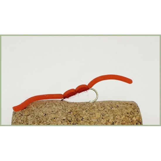 Red rubber worm trout fly squirmy fishing flies - Troutflies UK
