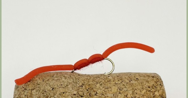 Red rubber worm trout fly squirmy fishing flies - Troutflies UK