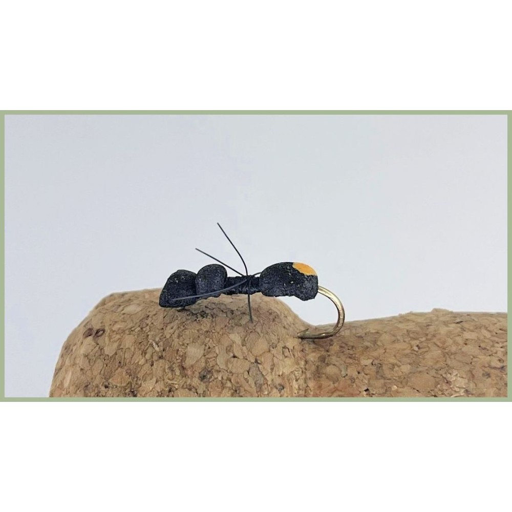 Foam Ant - Black dry fishing flies, fly fishing- Troutflies Uk