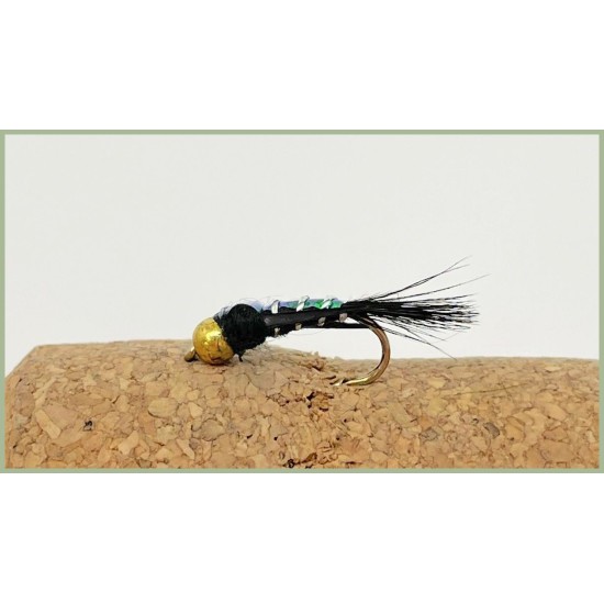 Evil Weevil trout Flies, Gold Head black winter fly fishing -Troutflies UK