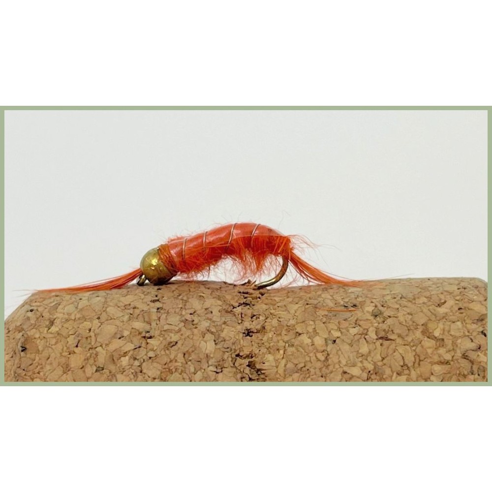 Orange scud shrimp fishing flies goldhead -Troutflies UK