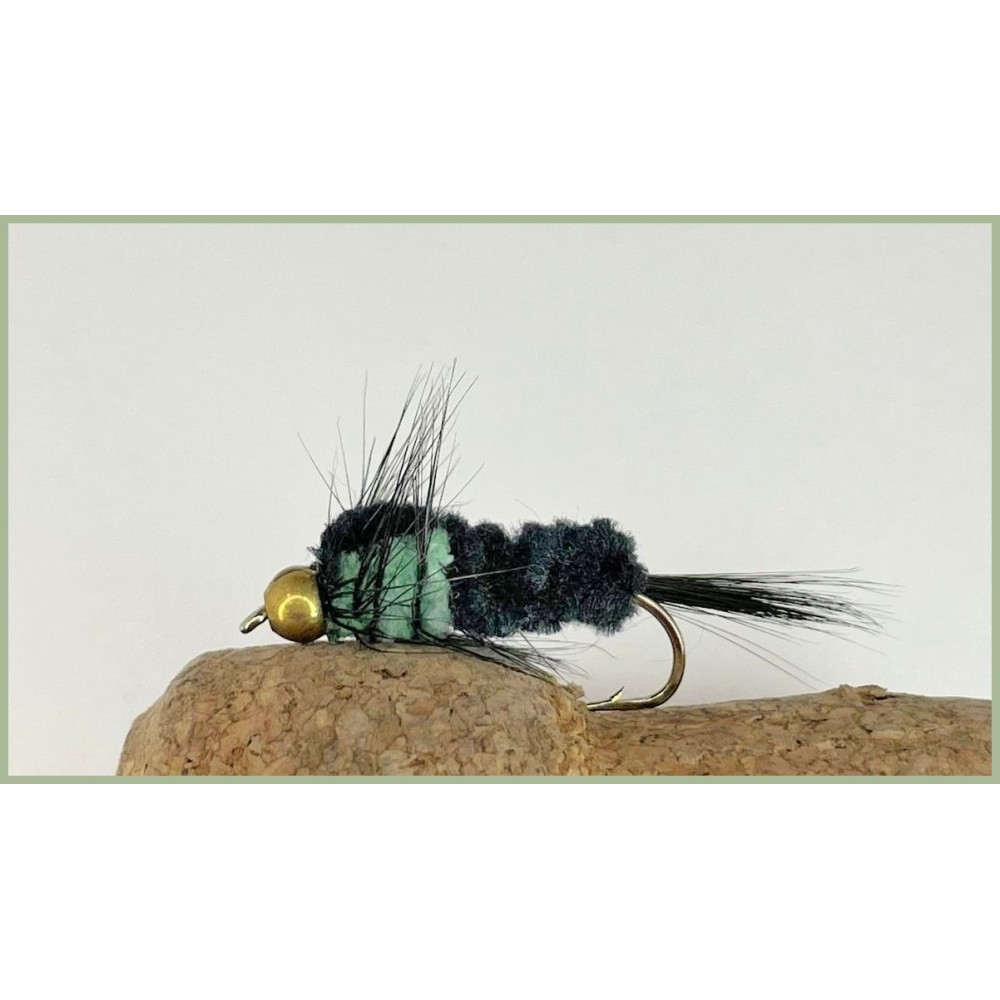 Green Gold Head Montana fritz fshing flies, nymph patterns Troutflies UK