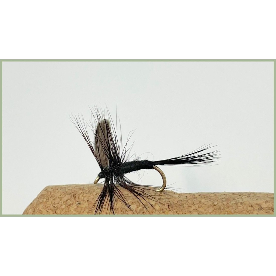 Black Gnat & Black Spider dry trout fishing flies