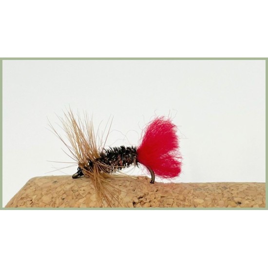 red tag fly soldier palmer blac kgnat dry flies- Troutflies UK