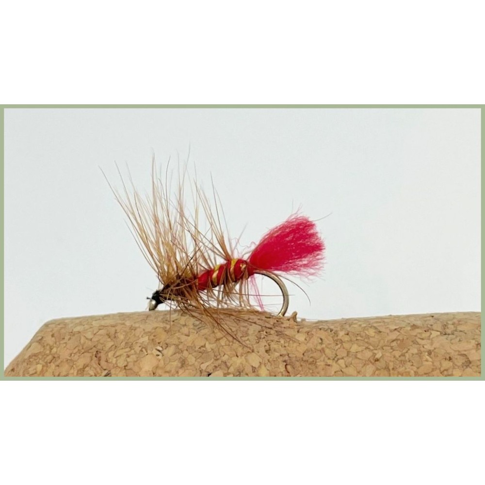 red tag fly soldier palmer blac kgnat dry flies- Troutflies UK