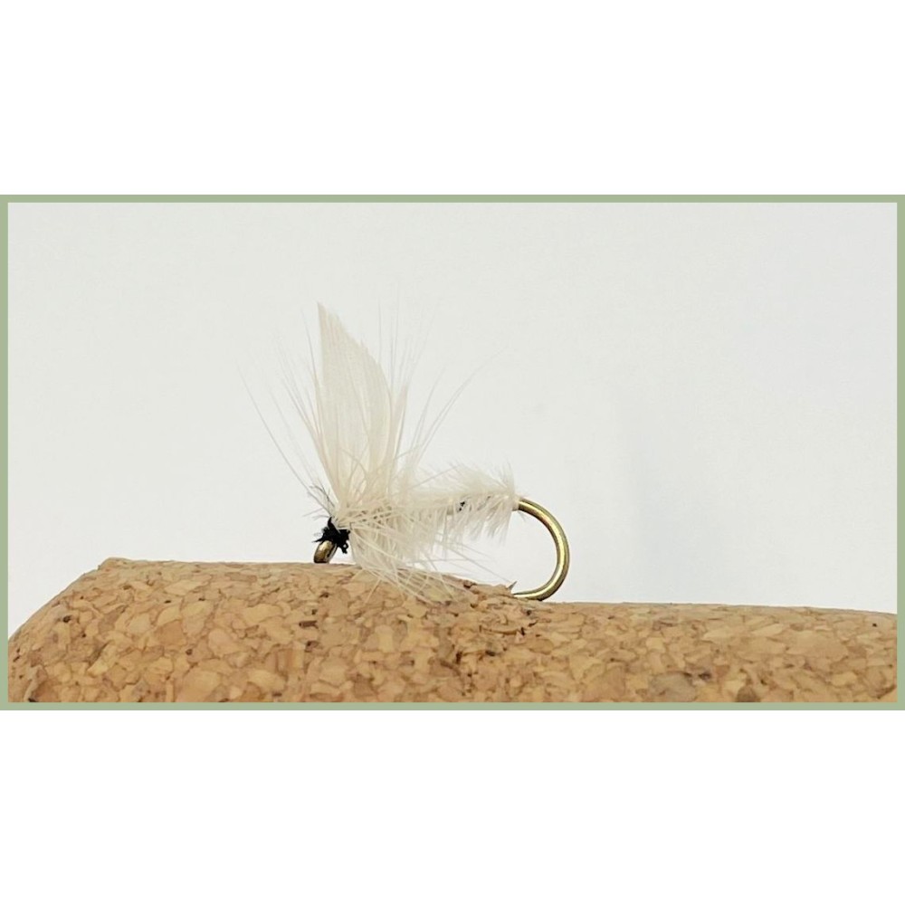 Barbless dry white trout fishing flies for fly fishing- Troutflies UK