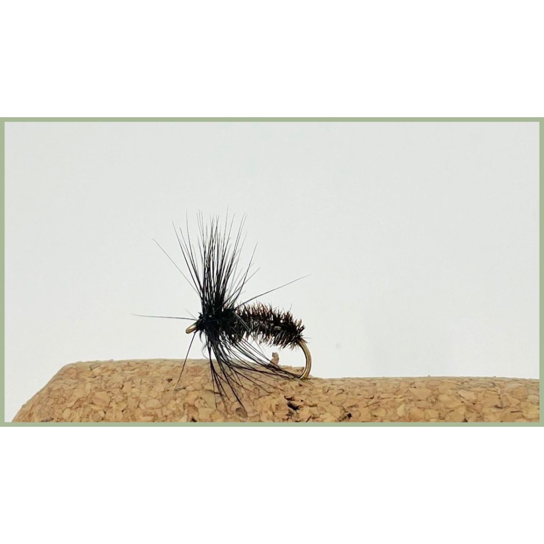 Black and Peacock dry fishing fly, fly fishing, Troutflies UK