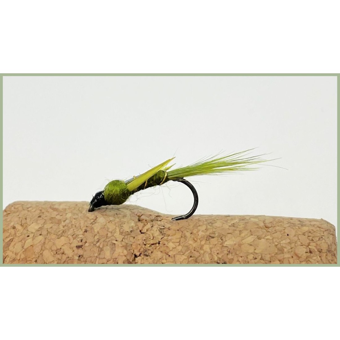 Barbless Olive Evil Weevil -Troutflies UK