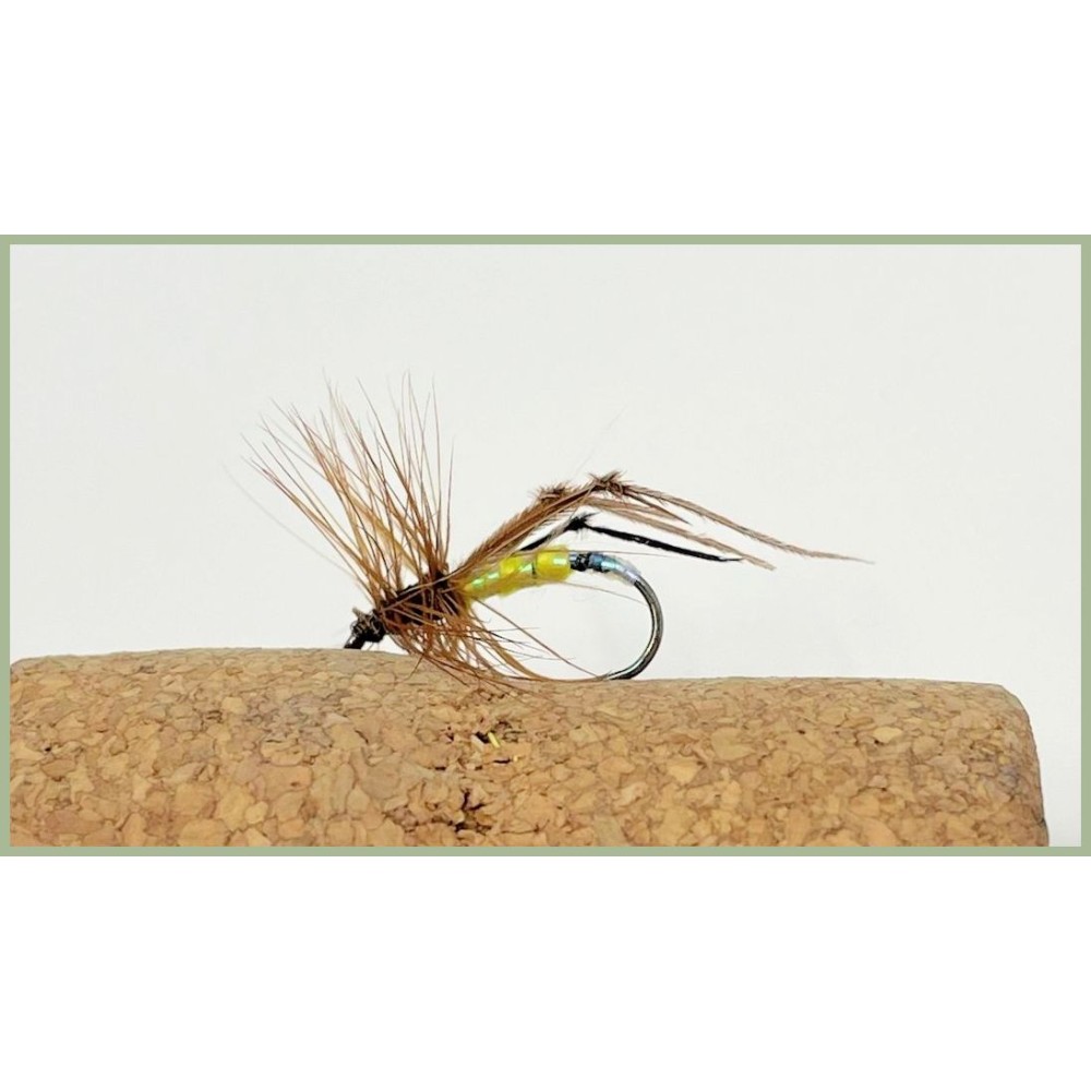 Barbless yellow Hopper - Troutflies UK