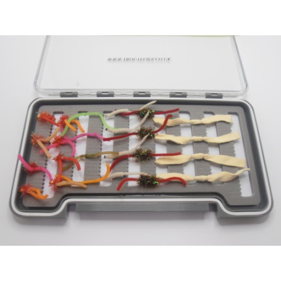 24 Worms inc Chamois flies Boxed Set - Troutflies UK