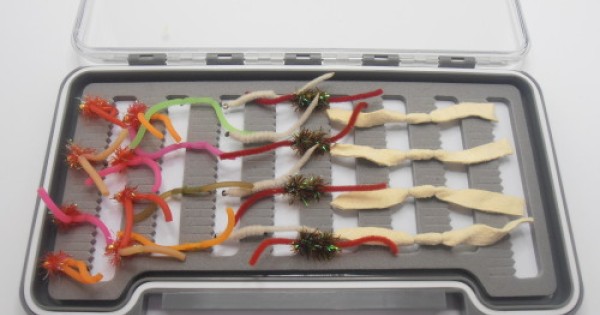 24 Worms inc Chamois flies Boxed Set - Troutflies UK