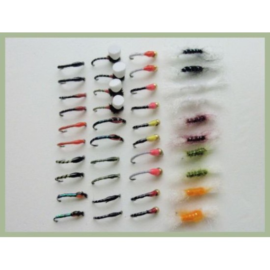 40 BARBLESS Buzzer Fly Pack - Specific Patterns - TROUTFLIES UK