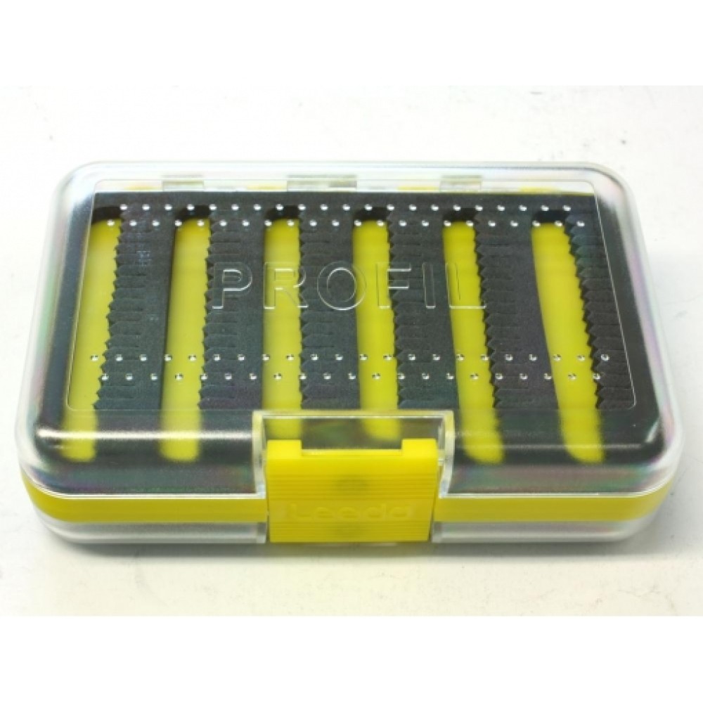 fly fishing box,profil yellow clear lid - Troutflies UK