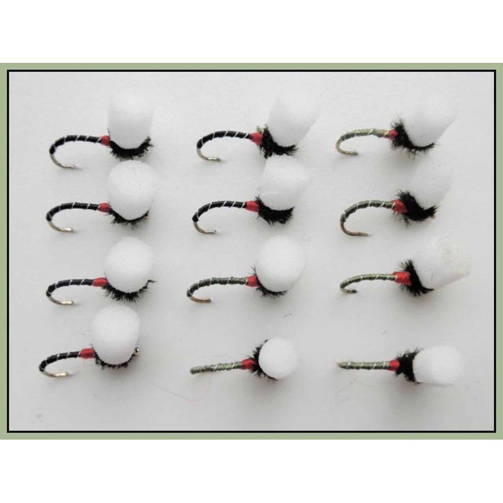 suspender trout fishing flies black and olive buzzers Troutflies UK