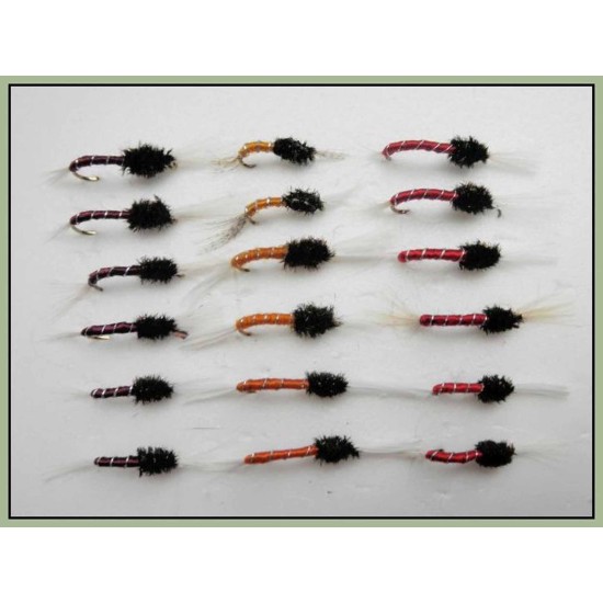 buzzer flies, coloured variety pack, fly fishing- Troutflies UK