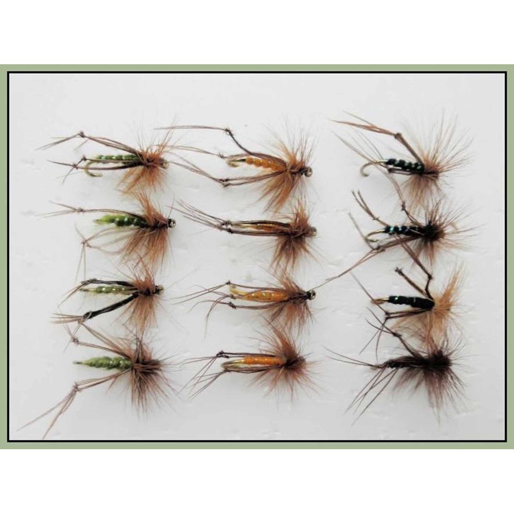 Barbless Hopper trout flies for sale, mixed pack of 12 - Troutflies UK
