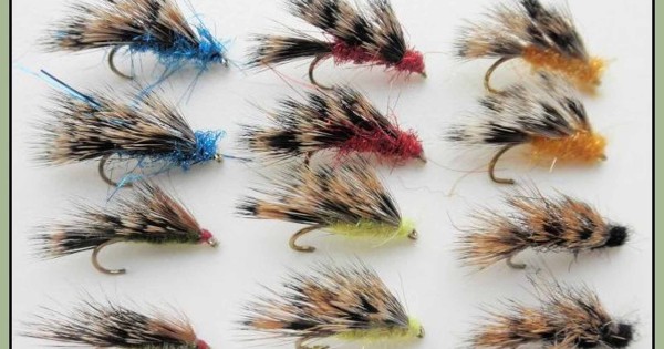 Barbless sedgehog or half hog trout fishing flies, for fly fishing ...