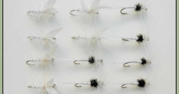 Barbless dry white trout fishing flies for fly fishing- Troutflies UK