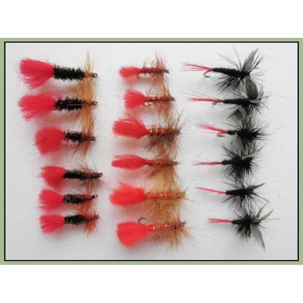 red tag fly soldier palmer blac kgnat dry flies- Troutflies UK